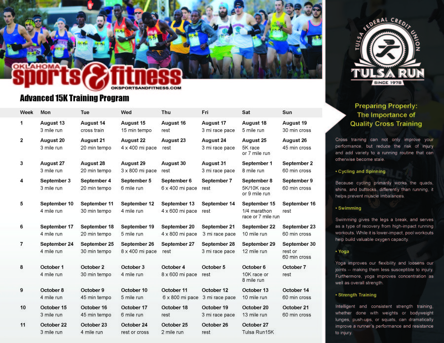 Tulsa Federal Credit Union Tulsa Run 2019: 15k Training Program