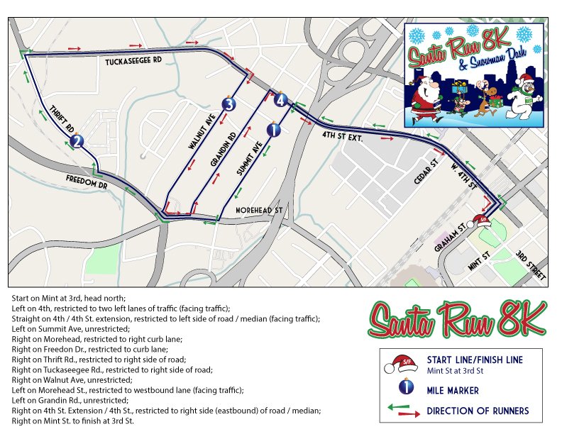 Santa Run 8K & Snowman Dash: Course