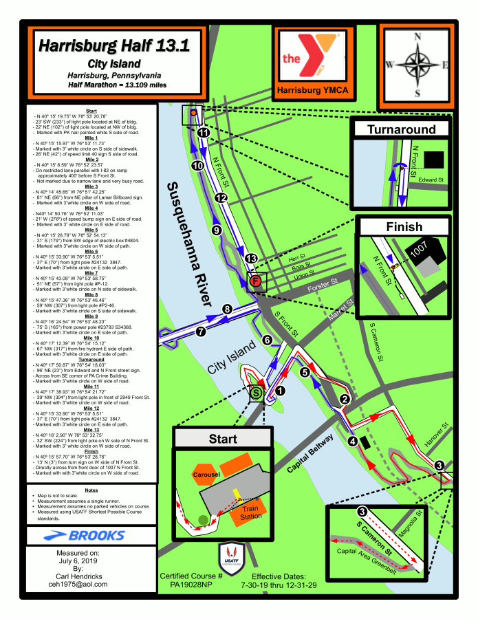 UPMC | YMCA Harrisburg Half & 10K: Courses