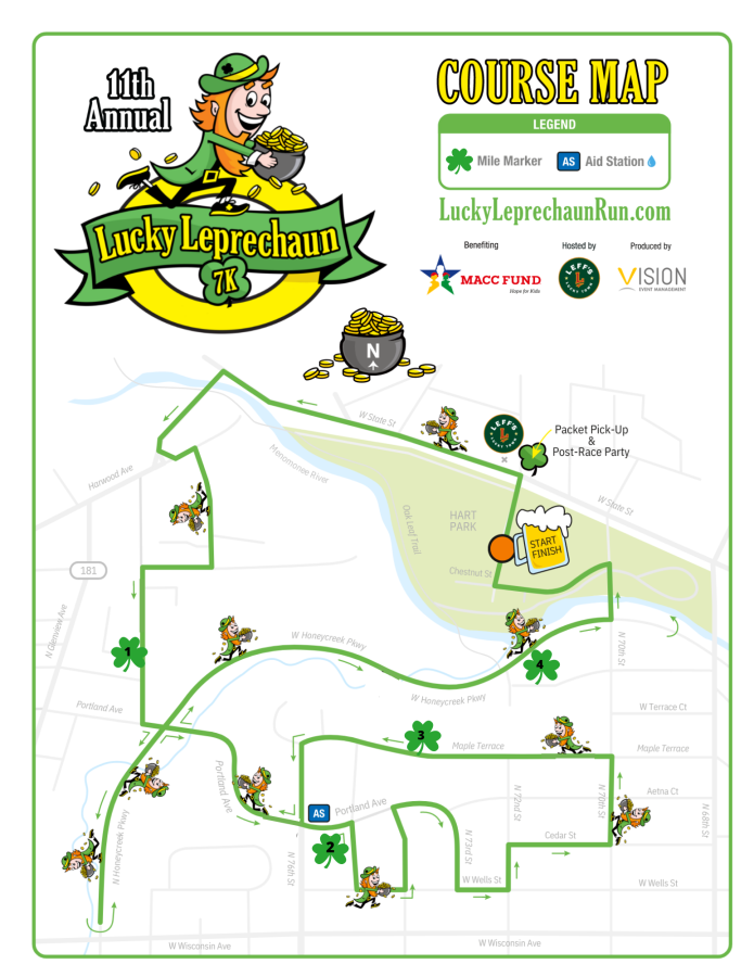 Lucky Leprechaun 7K: Course Map