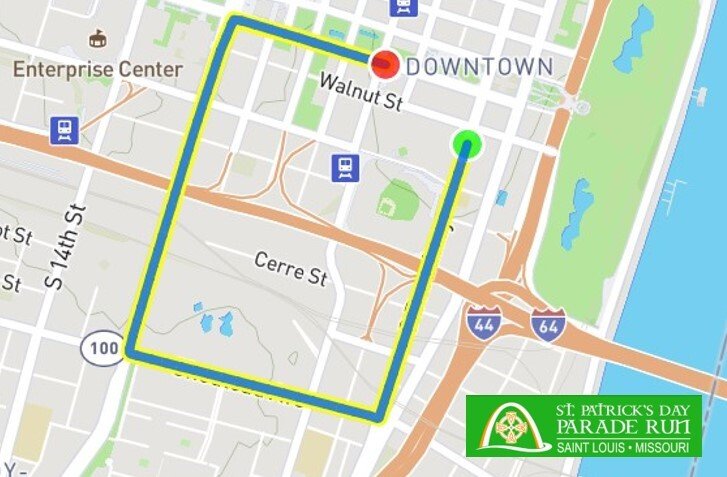 Michelob ULTRA St. Patrick's Day Parade Run: 3K Course Map
