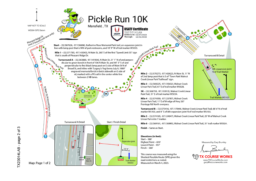Pickle Run: COURSE MAPS