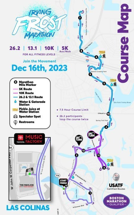 Irving Frost Marathon: Course Maps