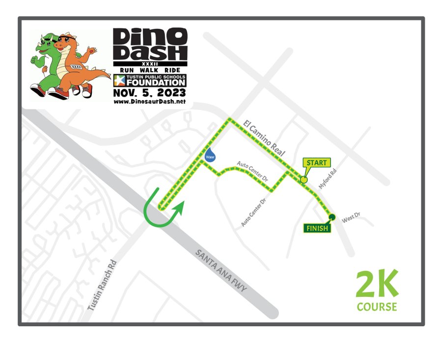DINO DASH: COURSE MAPS and Road Closures