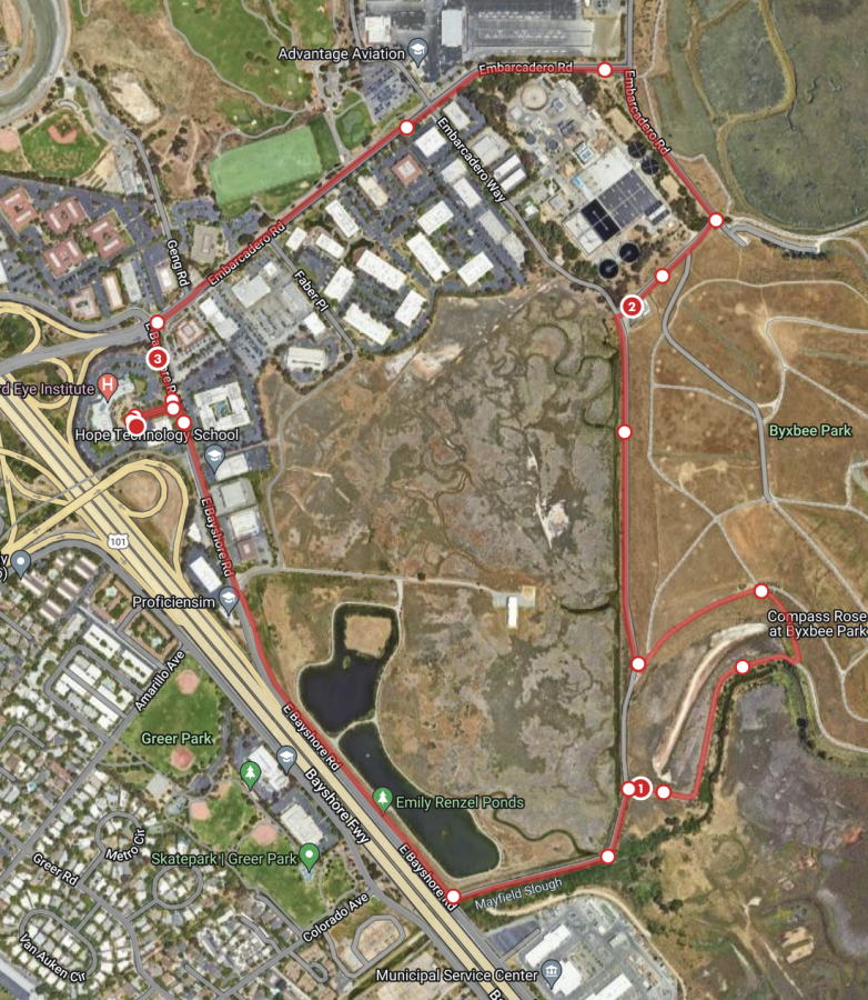 Lookin' for a Cure Palo Alto: Course Map