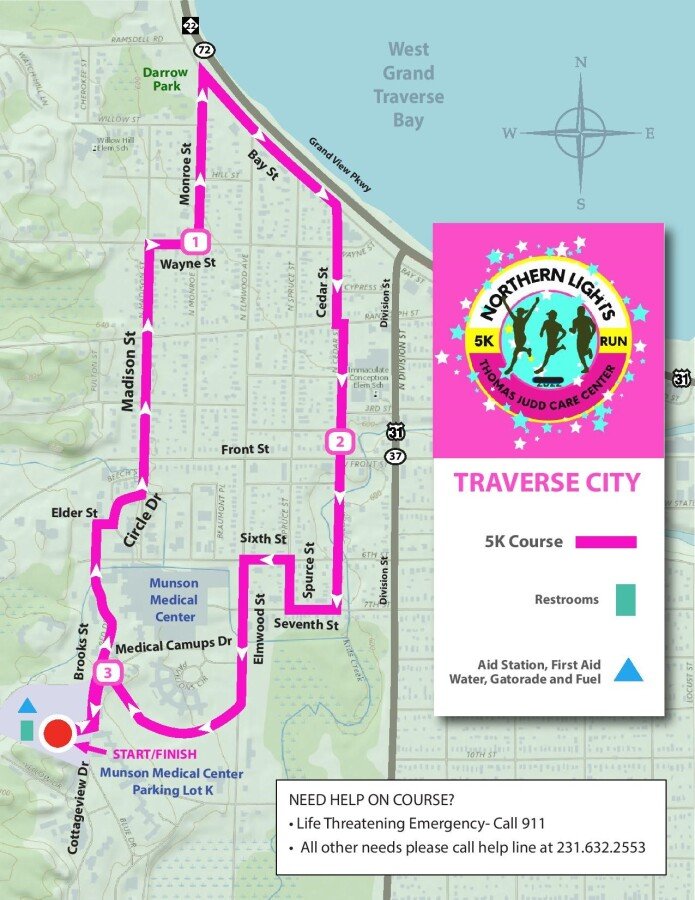 Northern Lights 5K Fun Run: Course Map