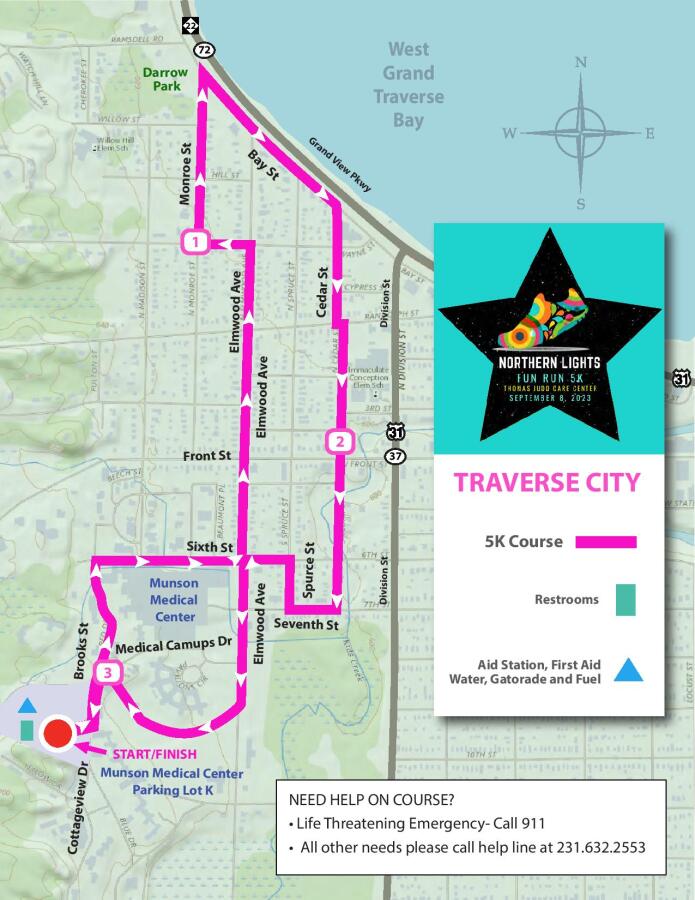 Northern Lights 5K Fun Run: Course Map