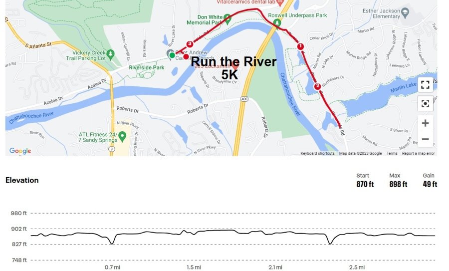 Run The River 5K & 10K: 5K MAP