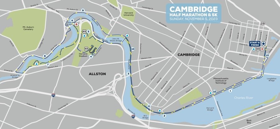 Cambridge Half Marathon + 5K: CHM Course Map